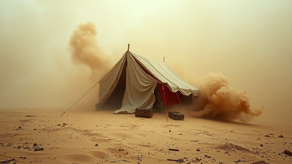tent in a sandstorm - Resilient Tent Endures Fury of the Des...