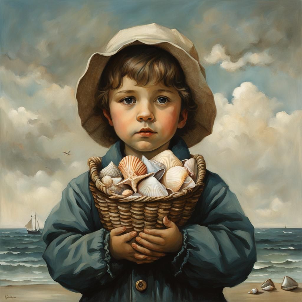 COLLECTING SEASHELLS - AI Generated Artwork - NightCafe Creator
