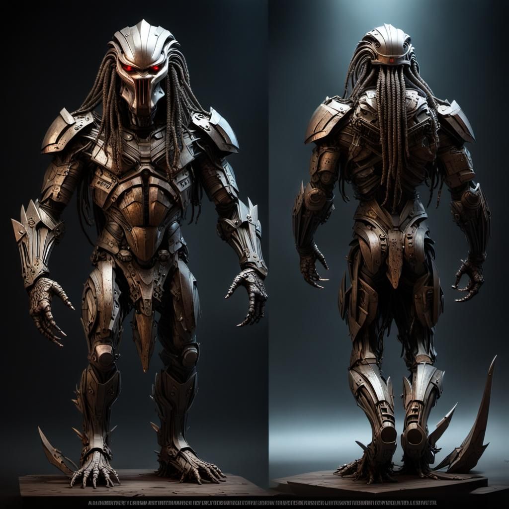 Metal art predator sculpture front and back - AI Generated Artwork ...
