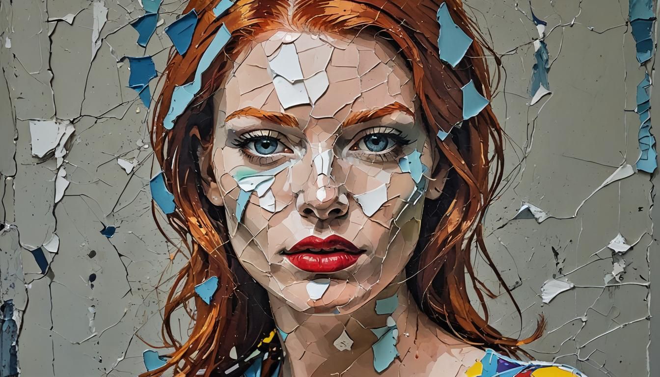 Cracked Paint Portrait - AI Generated Artwork - NightCafe Creator
