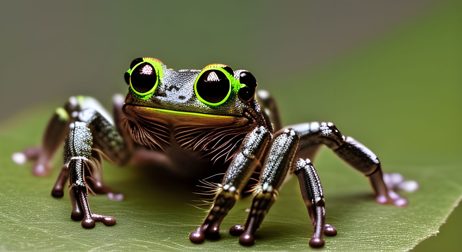 Jumping-spider-frog hybrid, 8 limbs, 8 large eyes, HDR 1024 megapixels ...