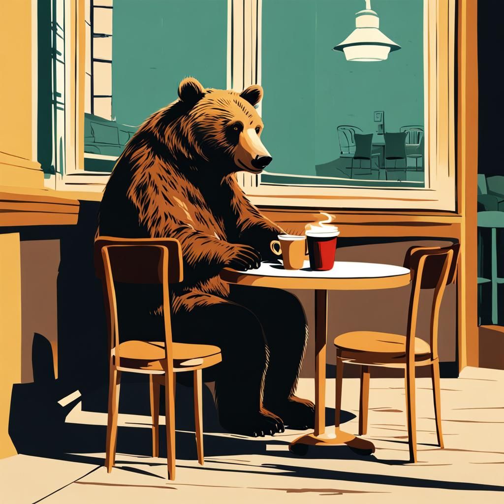 Having a coffee - AI Generated Artwork - NightCafe Creator