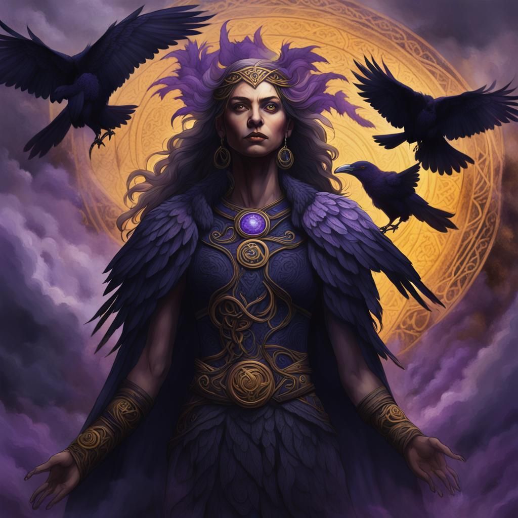 Celtic goddess Morrígan, goddess of death, fate, and prophecy - AI ...