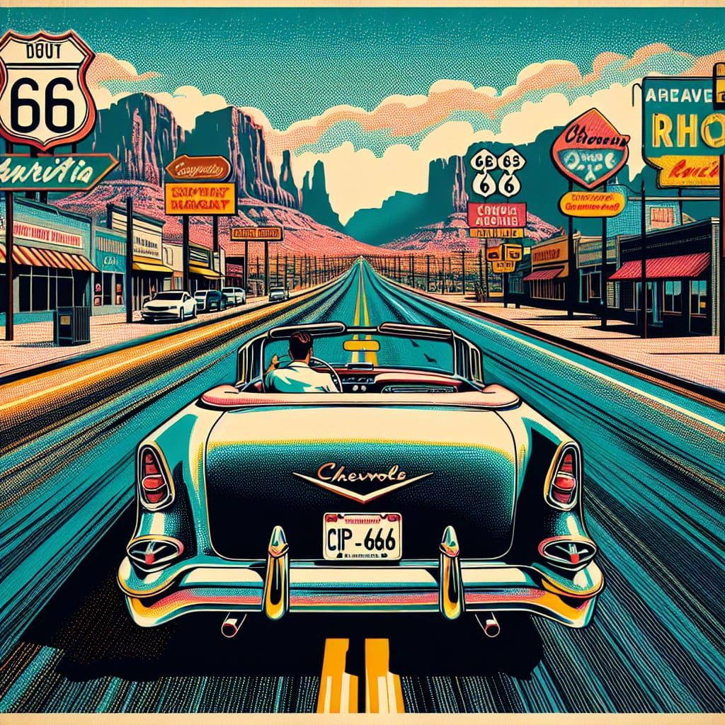 Get Your Kicks on Route 66 - AI Generated Artwork - NightCafe Creator