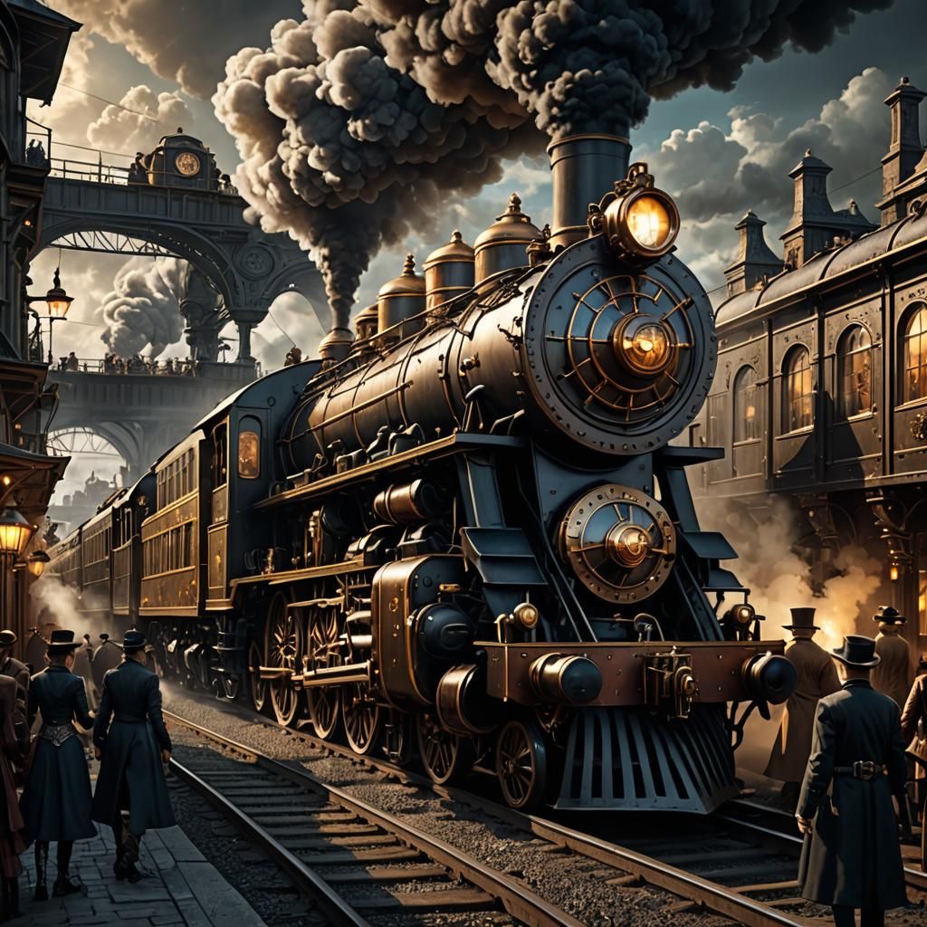 steampunk train wow factor wow me. Fantasy steampunk art. Epic ...