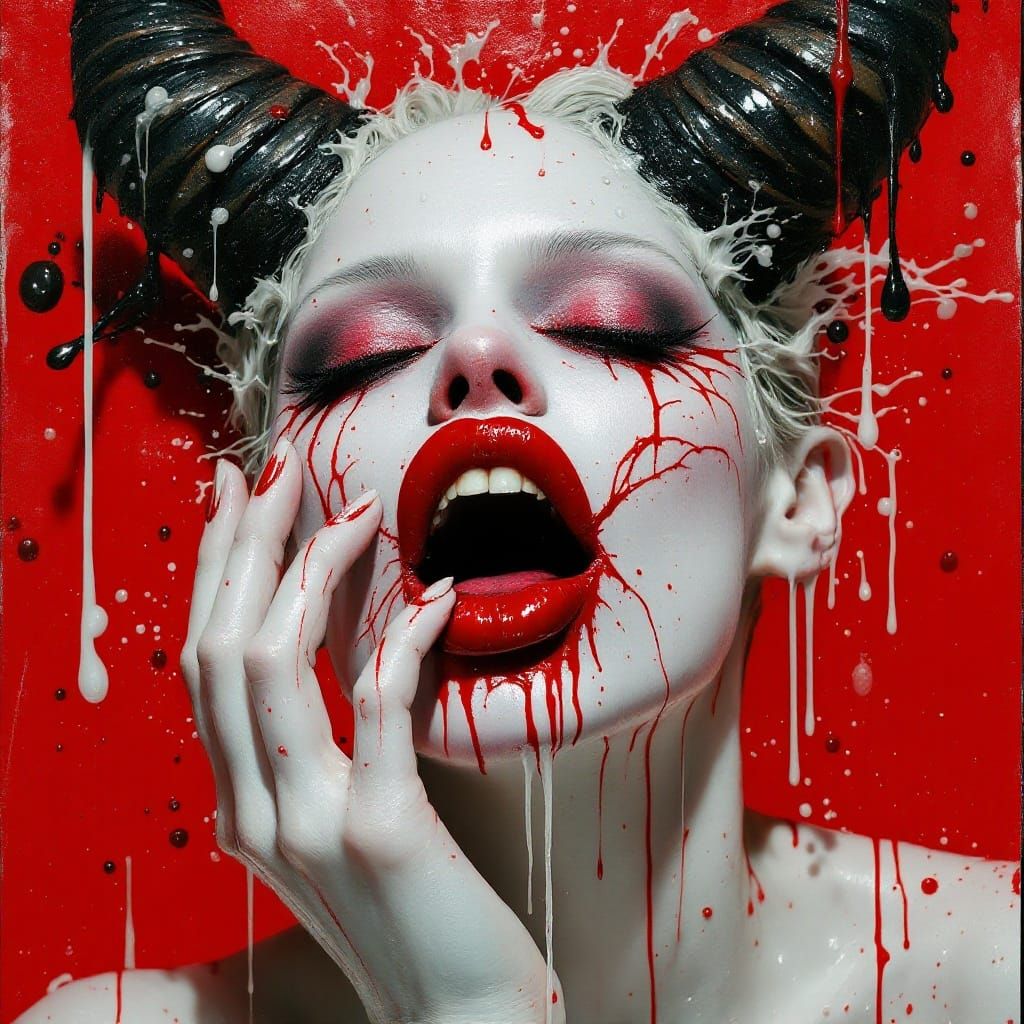 evily Passionate - Grotesque Devil Woman in Surrealistic Por...