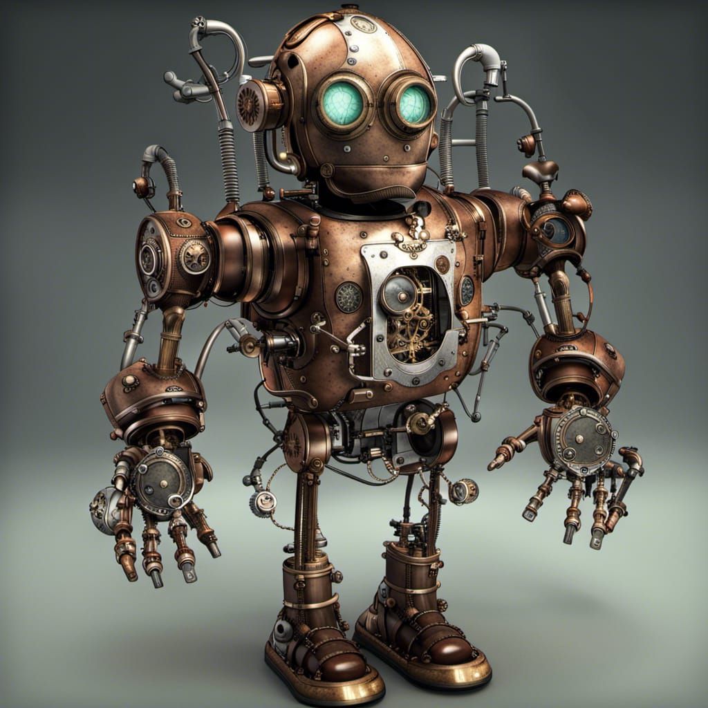 Steampunk Medic Robot: A mechanical doctor equipped with an assortment ...