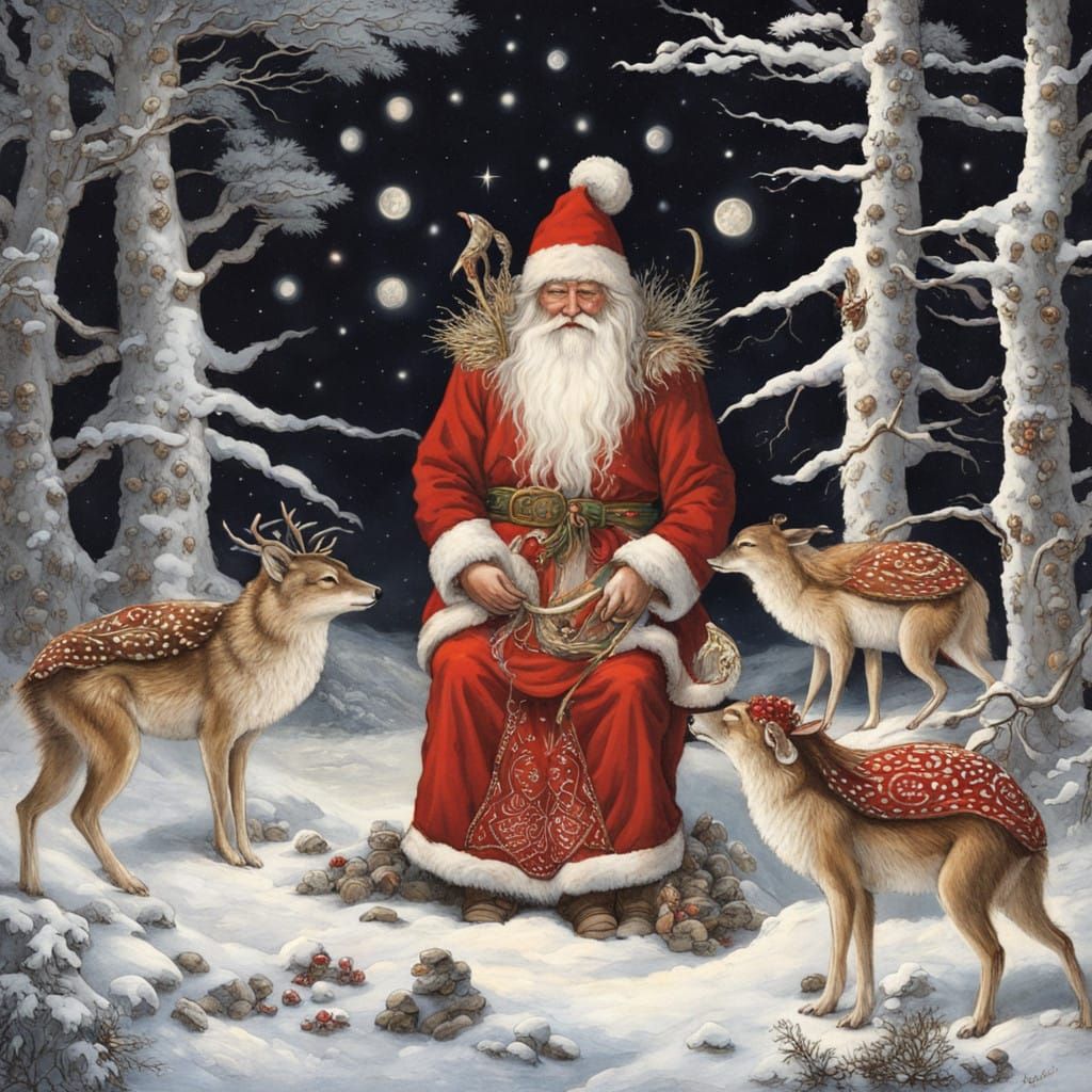 Northern Shaman's Winter Solstice - AI Art