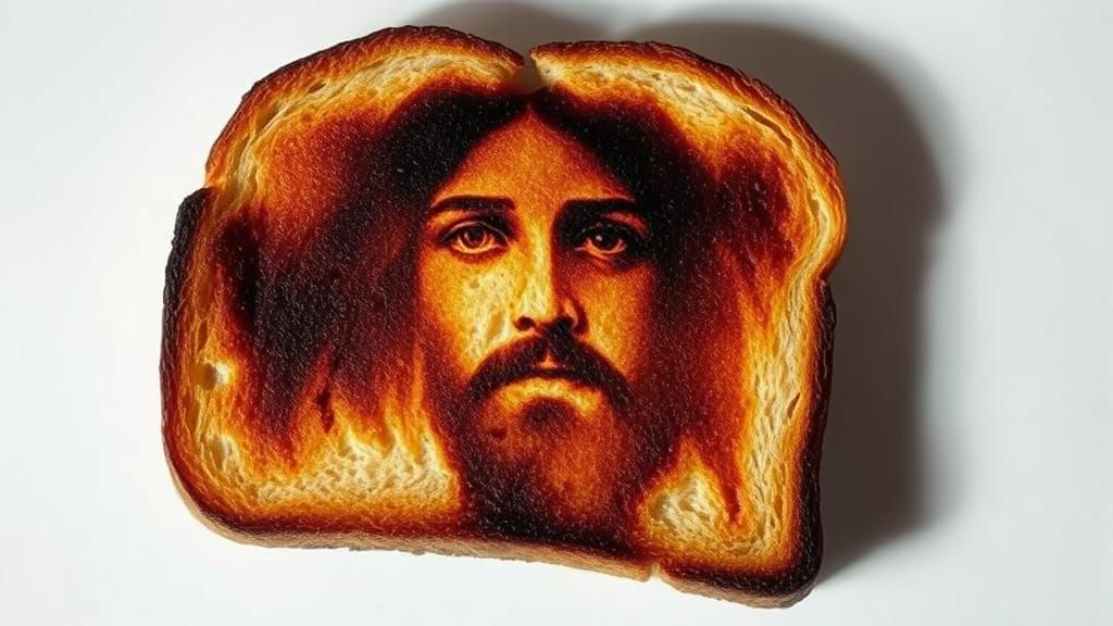 Hyperrealistic Toast Burn Mark Resembles Jesus Chr... - AI Art