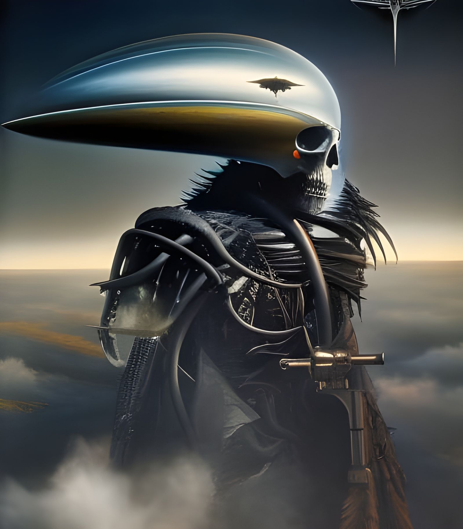 Chrome Top Demon Sniper - AI Generated Artwork - NightCafe Creator