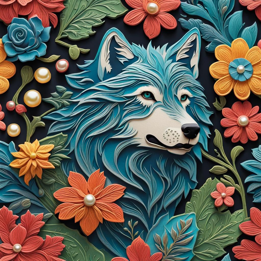 embossed wolf - AI Generated Artwork - NightCafe Creator