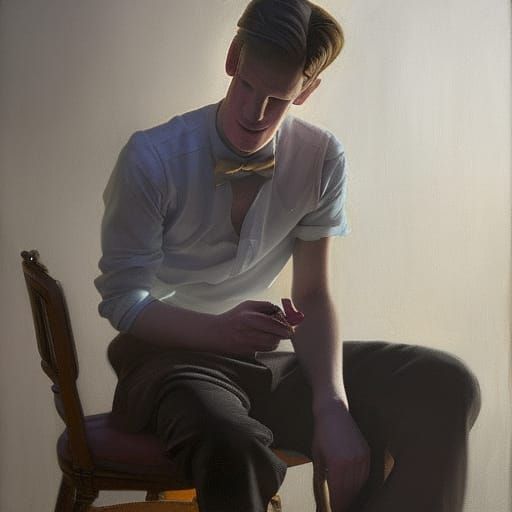 "Matt Smith, sitting at a table, smoking", Roberto Ferri, Paul Hedley ...