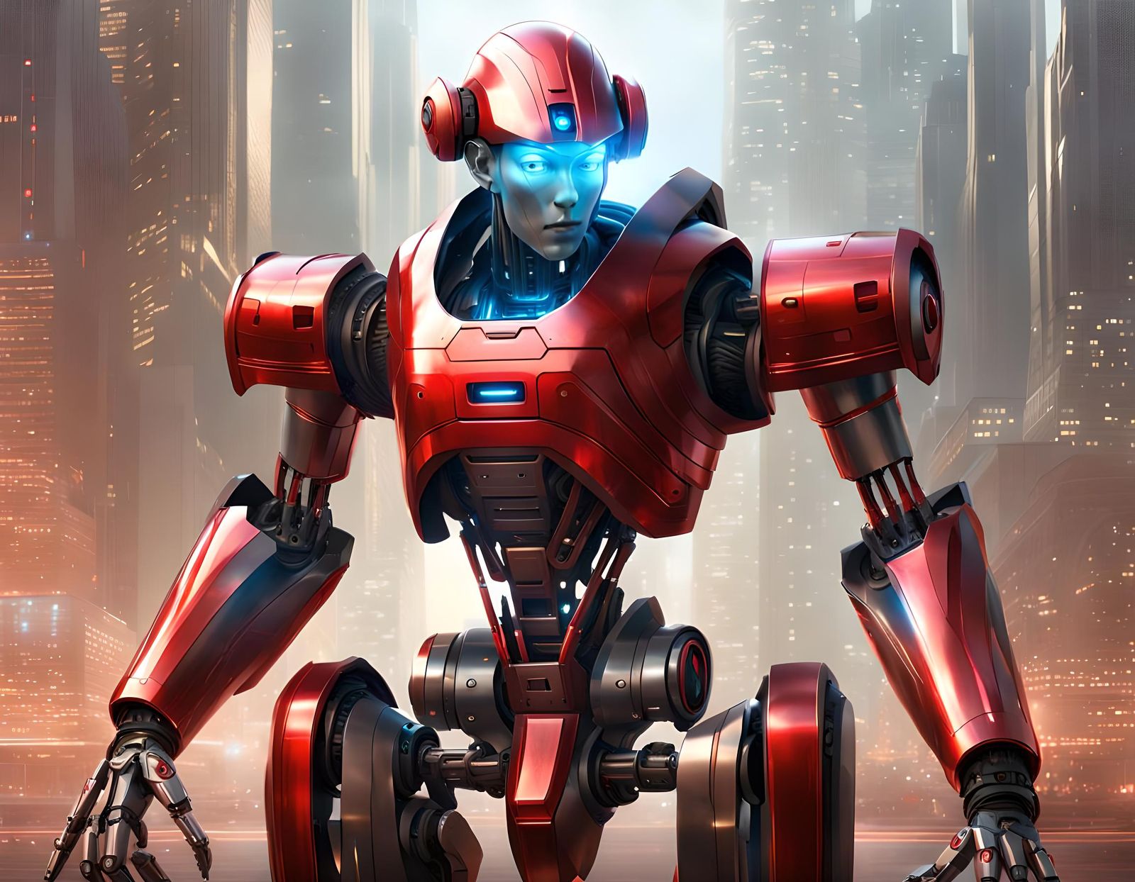 Red sheen android - AI Generated Artwork - NightCafe Creator