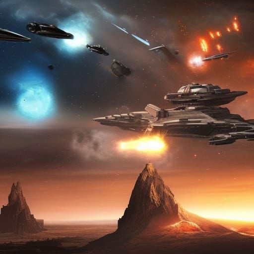 cataclysmic intergalactic war - AI Generated Artwork - NightCafe Creator