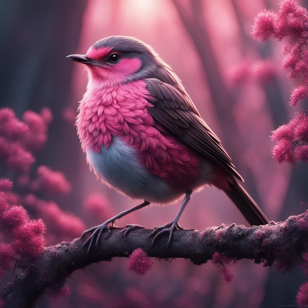 Pink Robin - AI Generated Artwork - NightCafe Creator
