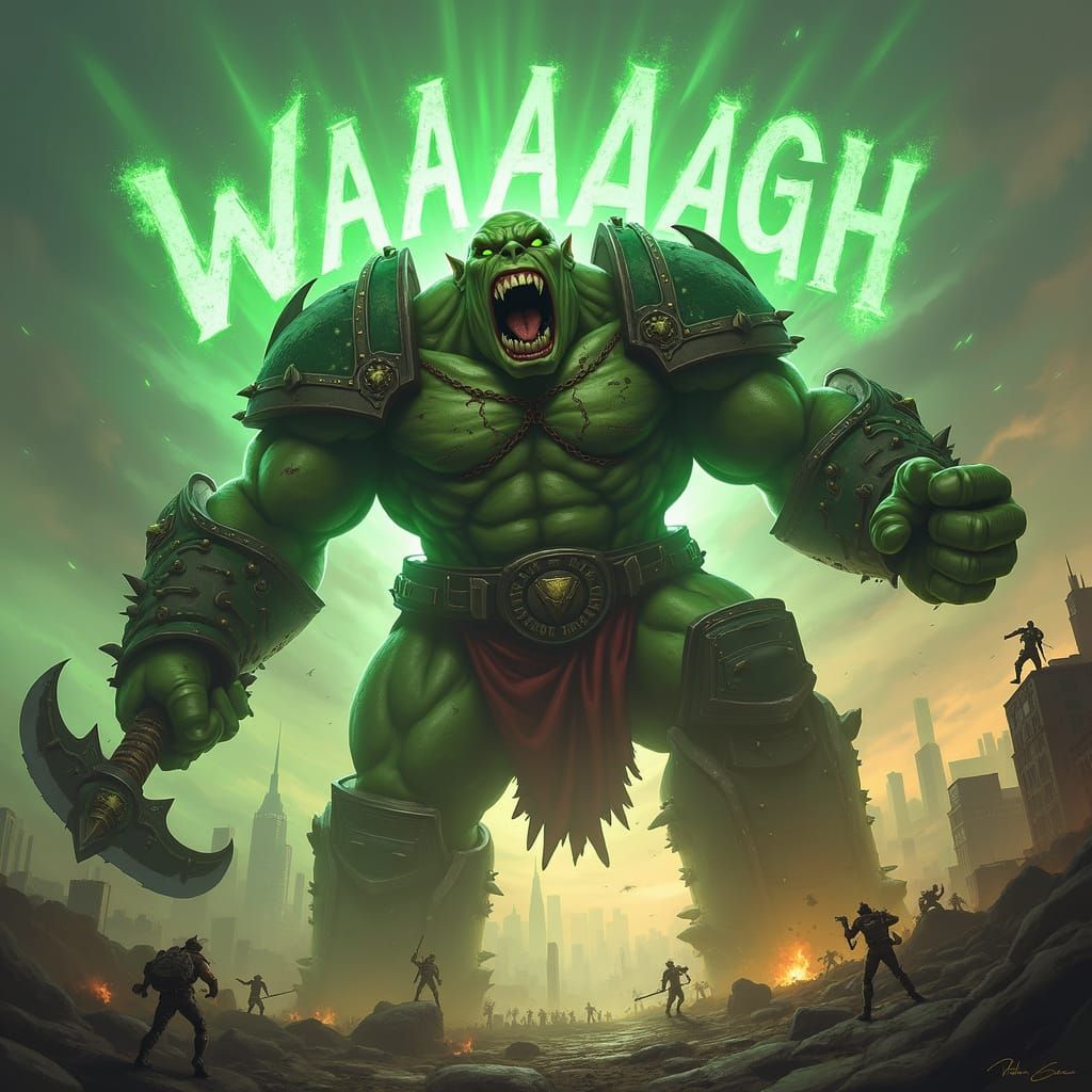 Orc #1 - Colossal Warhammer 40k Orc Leaps into Battle, Domin...