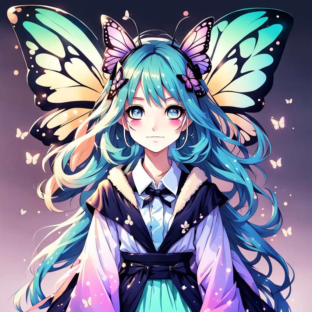 Butterfly Girl - AI Generated Artwork - NightCafe Creator