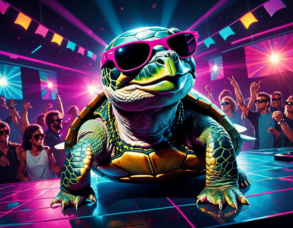 Party turtle - AI Generated Artwork - NightCafe Creator
