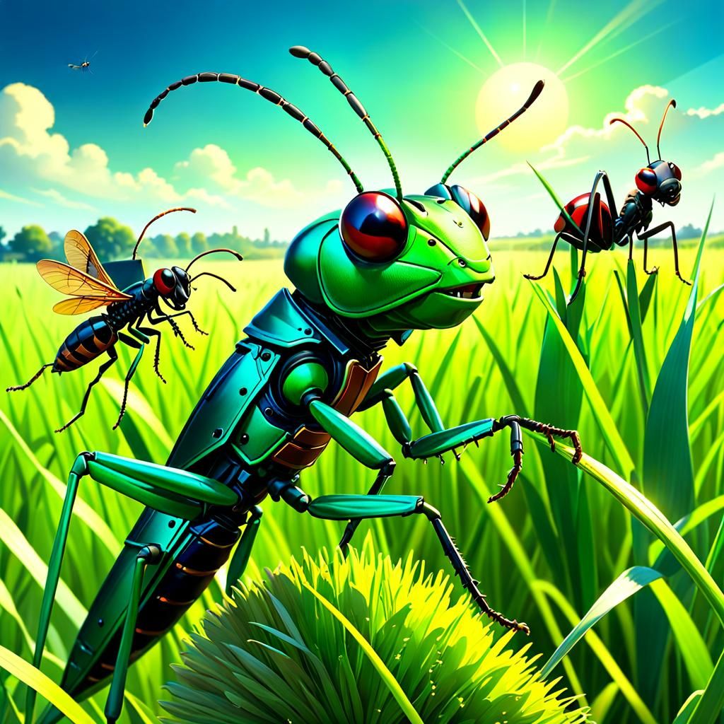 Storybook Illustrations : "The Ant and the Grasshopper" - AI Generated ...