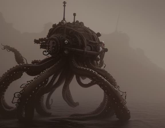 Eldritch Mecha Octopus - AI Generated Artwork - NightCafe Creator