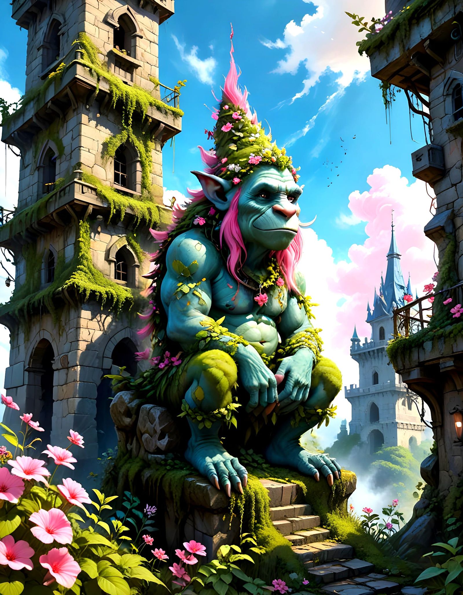 Troll Sitting In Front Of His Tower