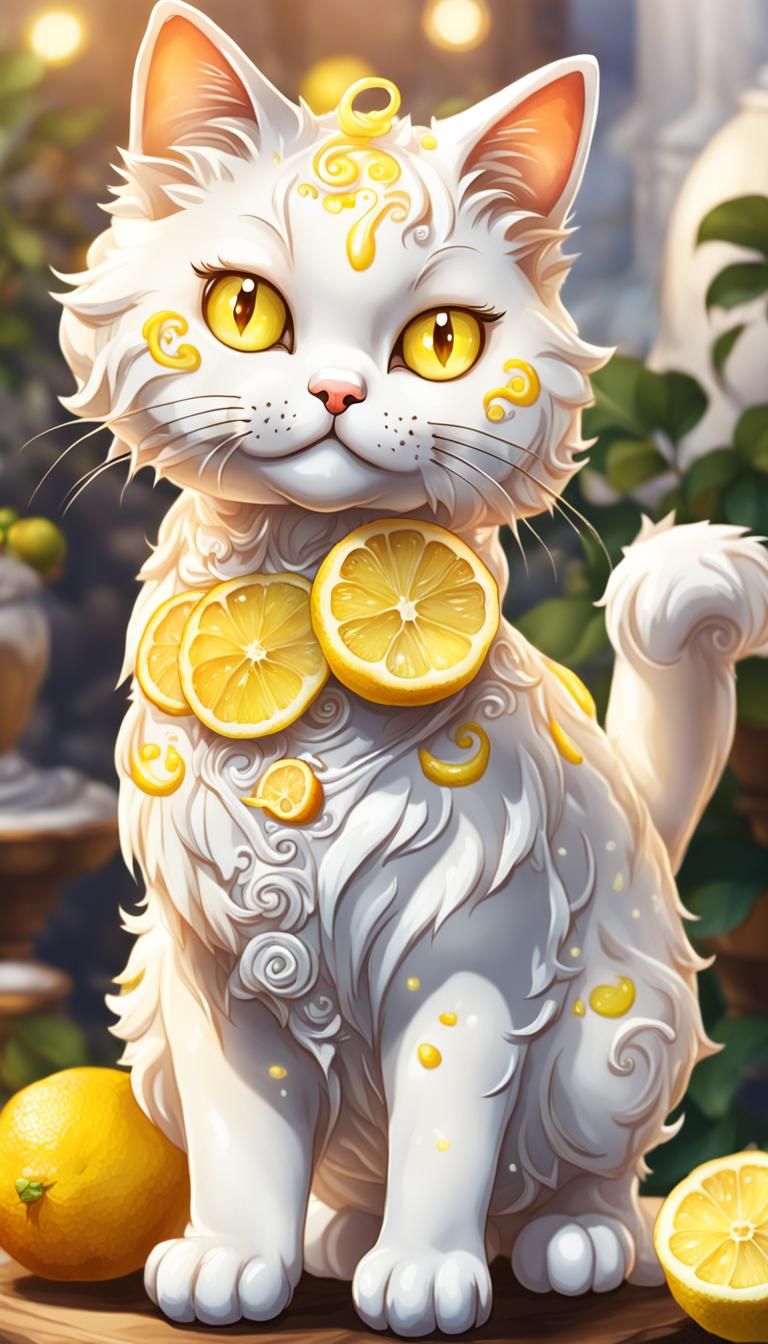 Decorated Lemon Kitten - AI Generated Artwork - NightCafe Creator