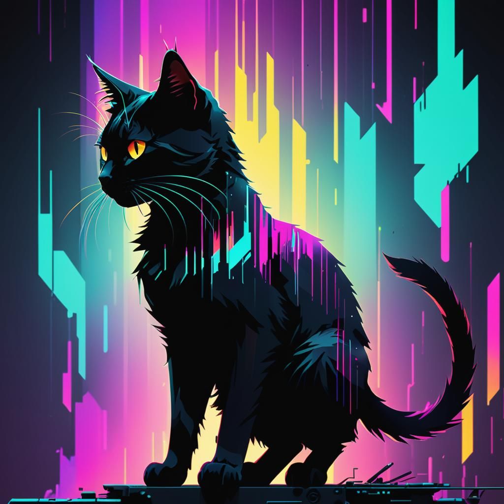 Glitch Cat Ai Generated Artwork Nightcafe Creator