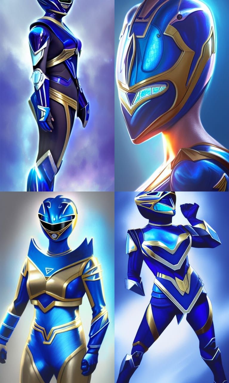 Blue&Indigo Dolphin Power Rangers (Female) Hologram Armor in the future ...