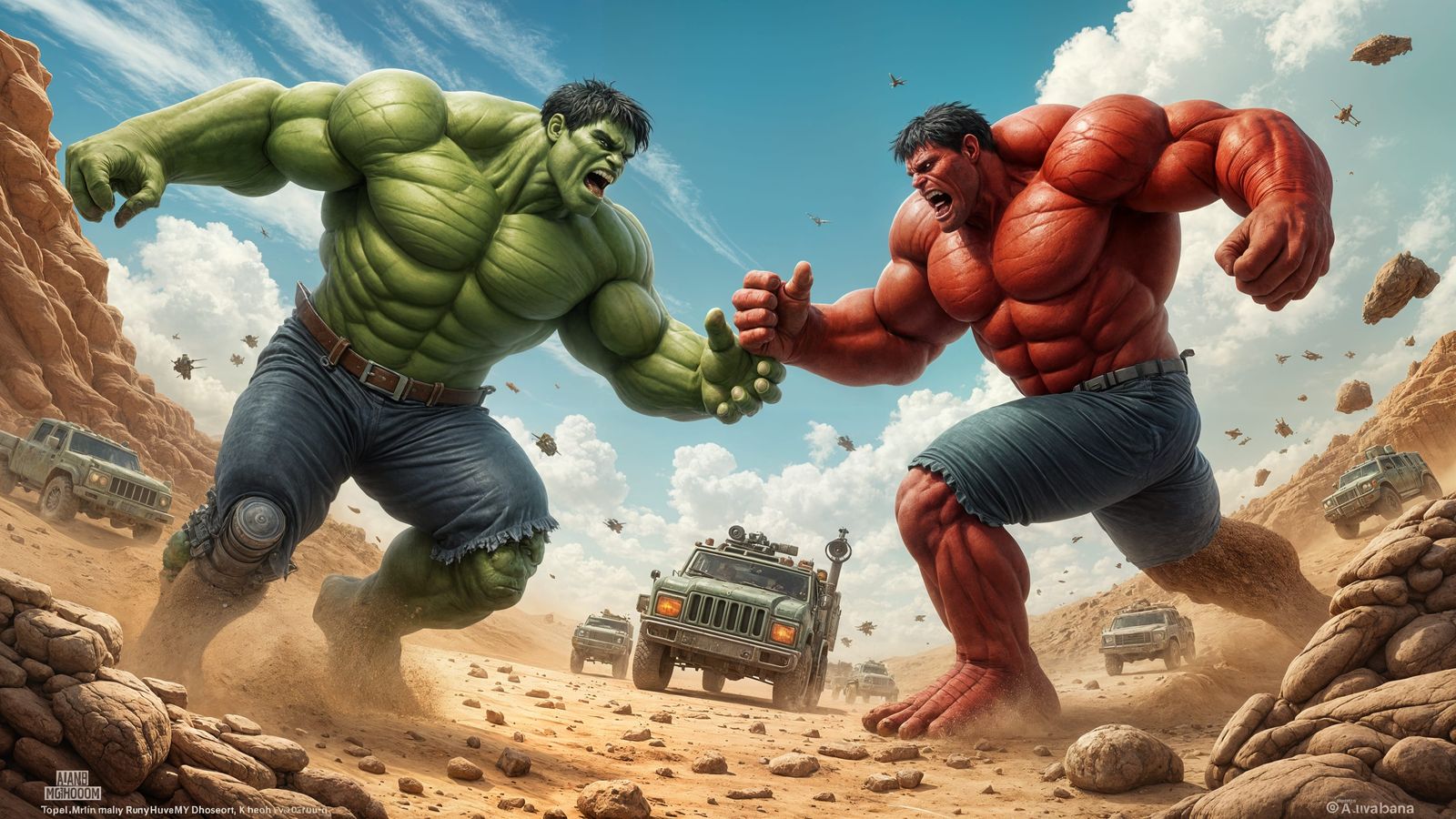 Hulk SMASH! - Hulk Engages Red Hulk in Epic Desert Battle