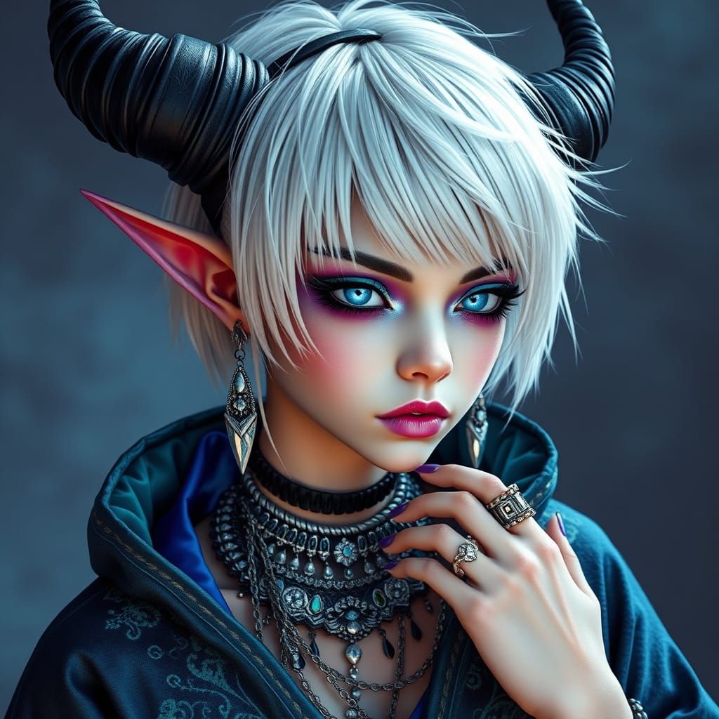 Demonic Goddess in Gothic Elegance - AI Art