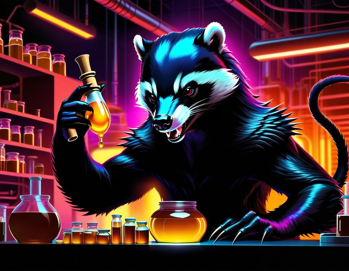 Mad honey badger scientist by Per. - AI Generated Artwork - NightCafe ...