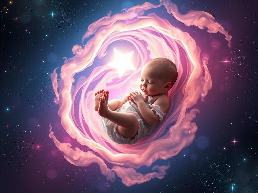 Stella's Celestial Nursery in a Vibrant Night Sky - AI Art