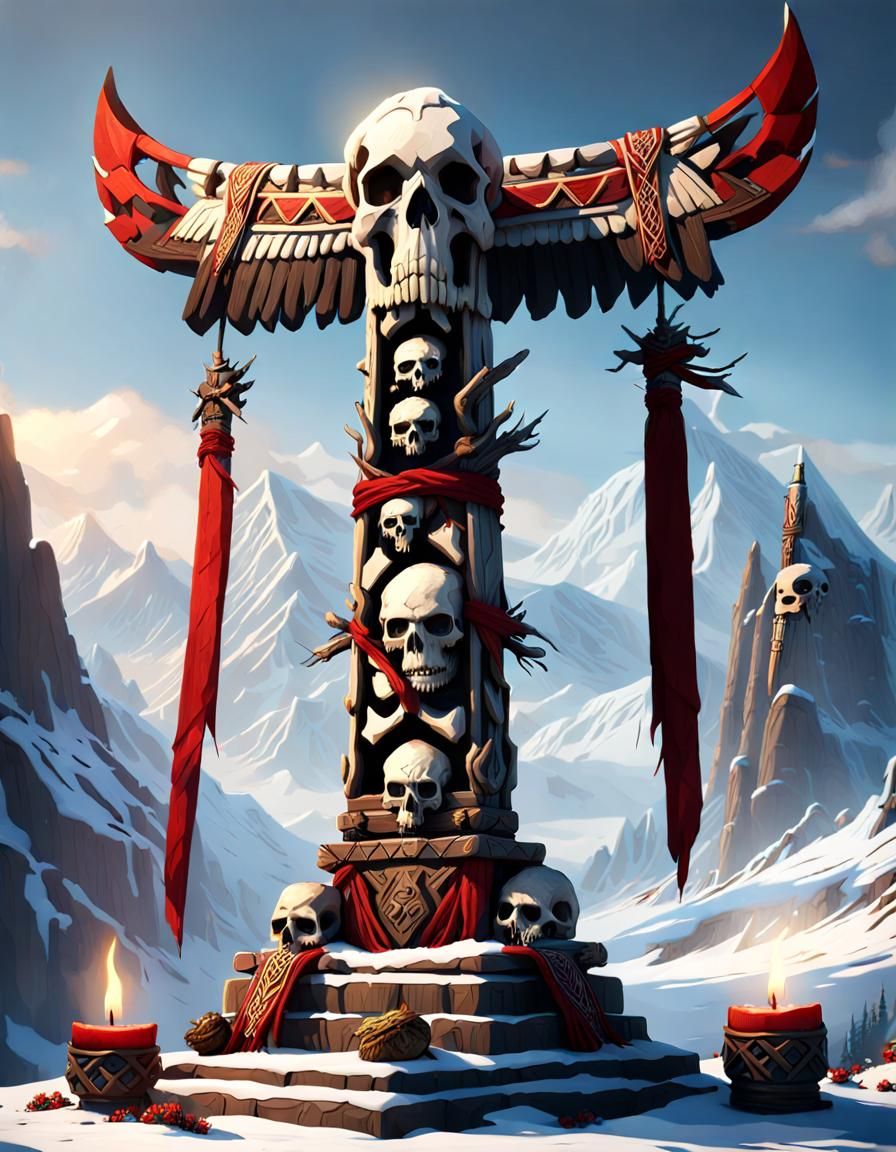 Orc Totem pole - AI Generated Artwork - NightCafe Creator