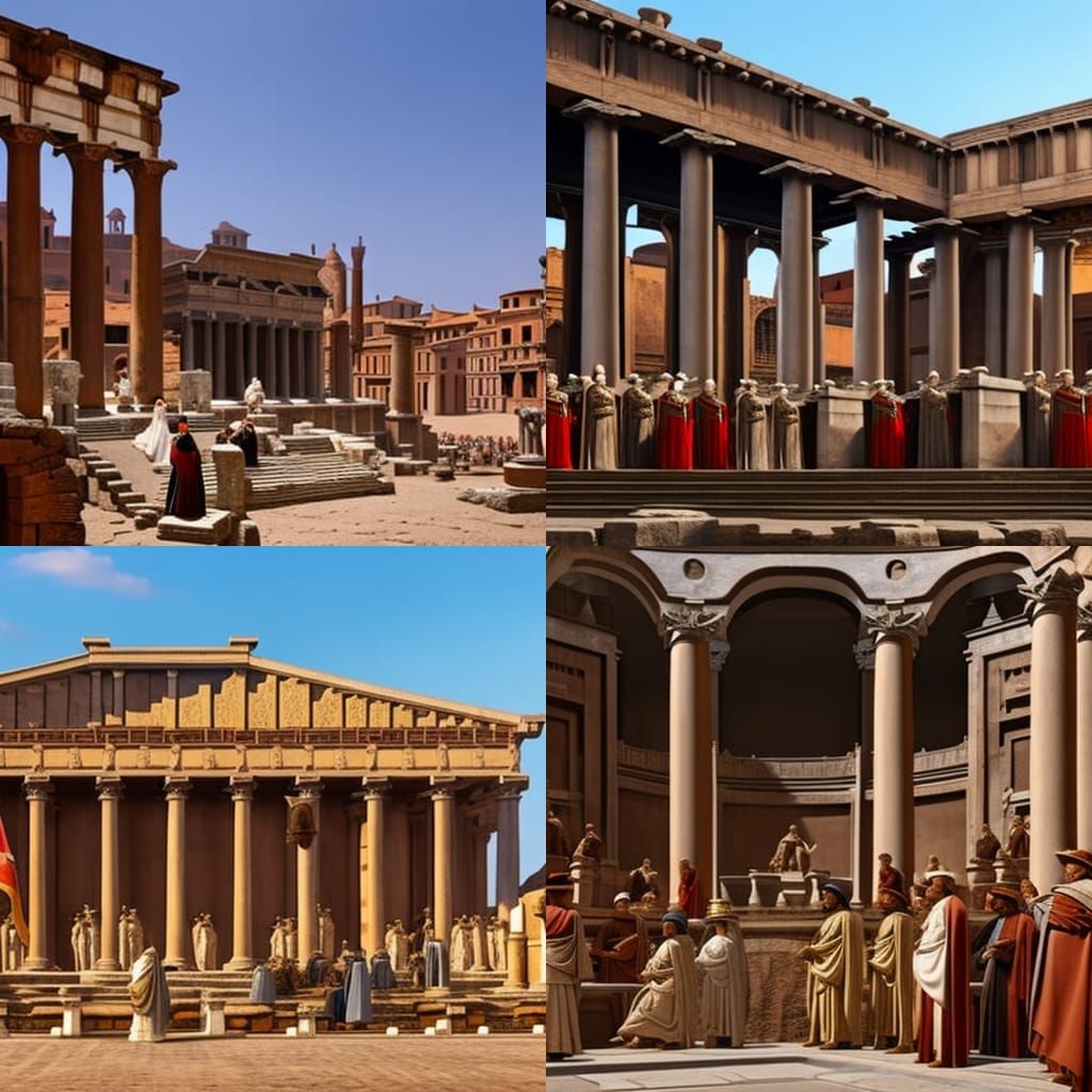 Ancient Roman senate, senators having political debate, in the roman ...