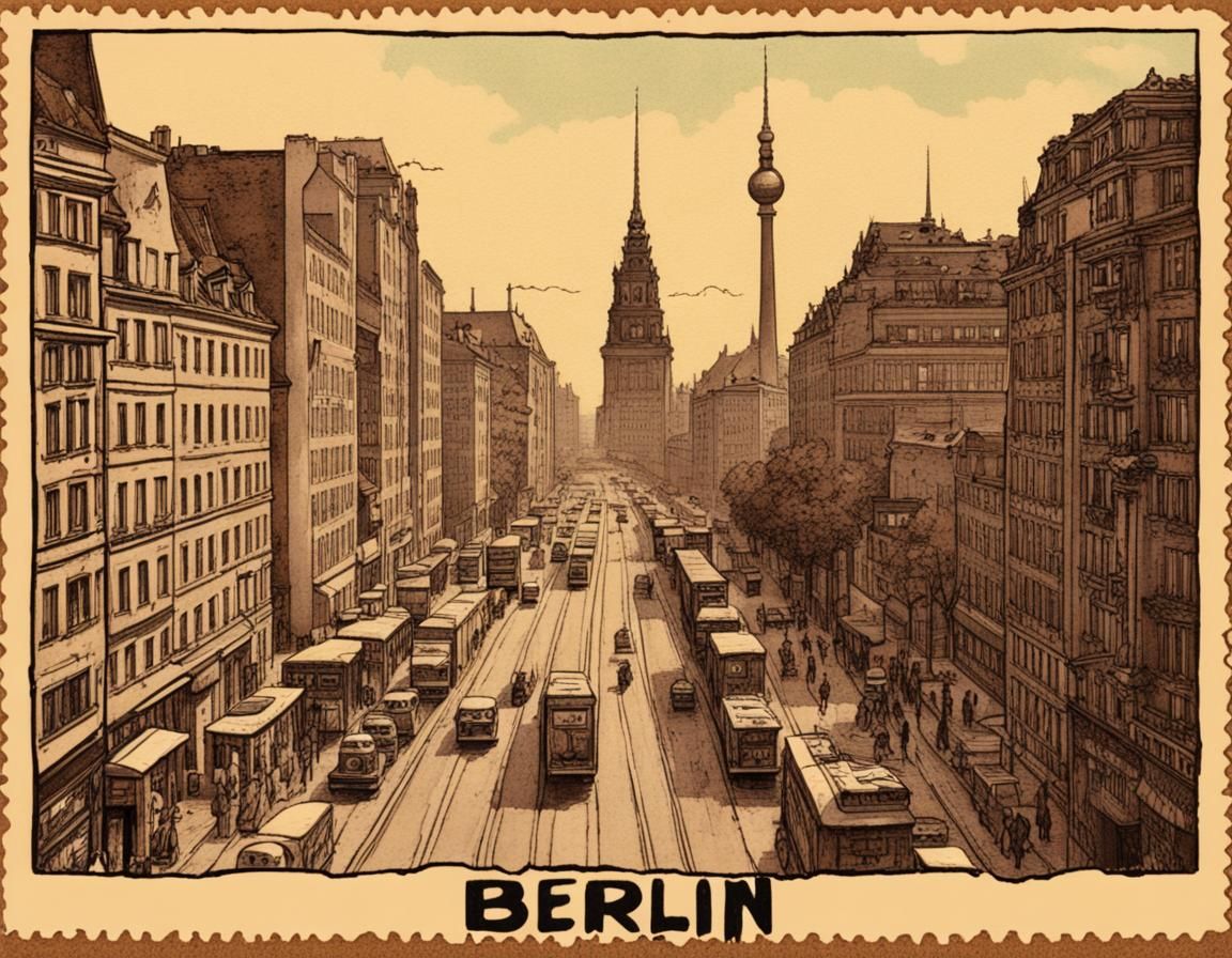 Vintage Berlin Postcard - AI Generated Artwork - NightCafe Creator
