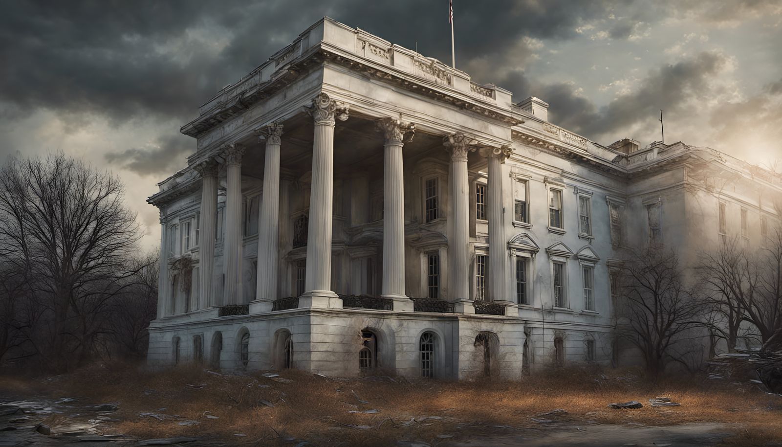 Post-Apocalyptic White House in Washington DC - AI Generated Artwork ...