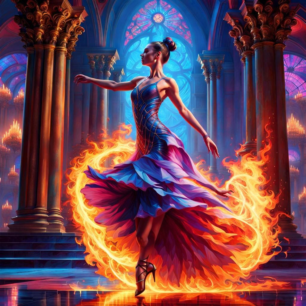 Dancing with Flames - AI Generated Artwork - NightCafe Creator
