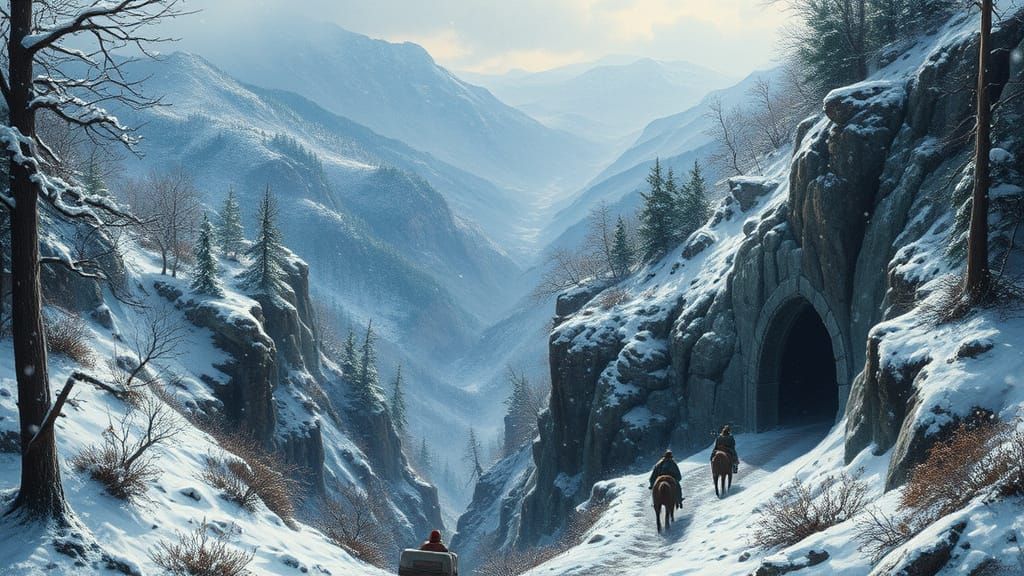 Epic Fantasy Landscape in Frazetta Style - AI Art