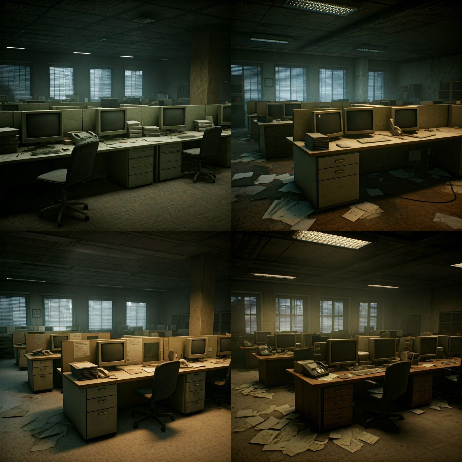 Nostalgic Call Center Scene in Detailed Matte Pain... - AI Art
