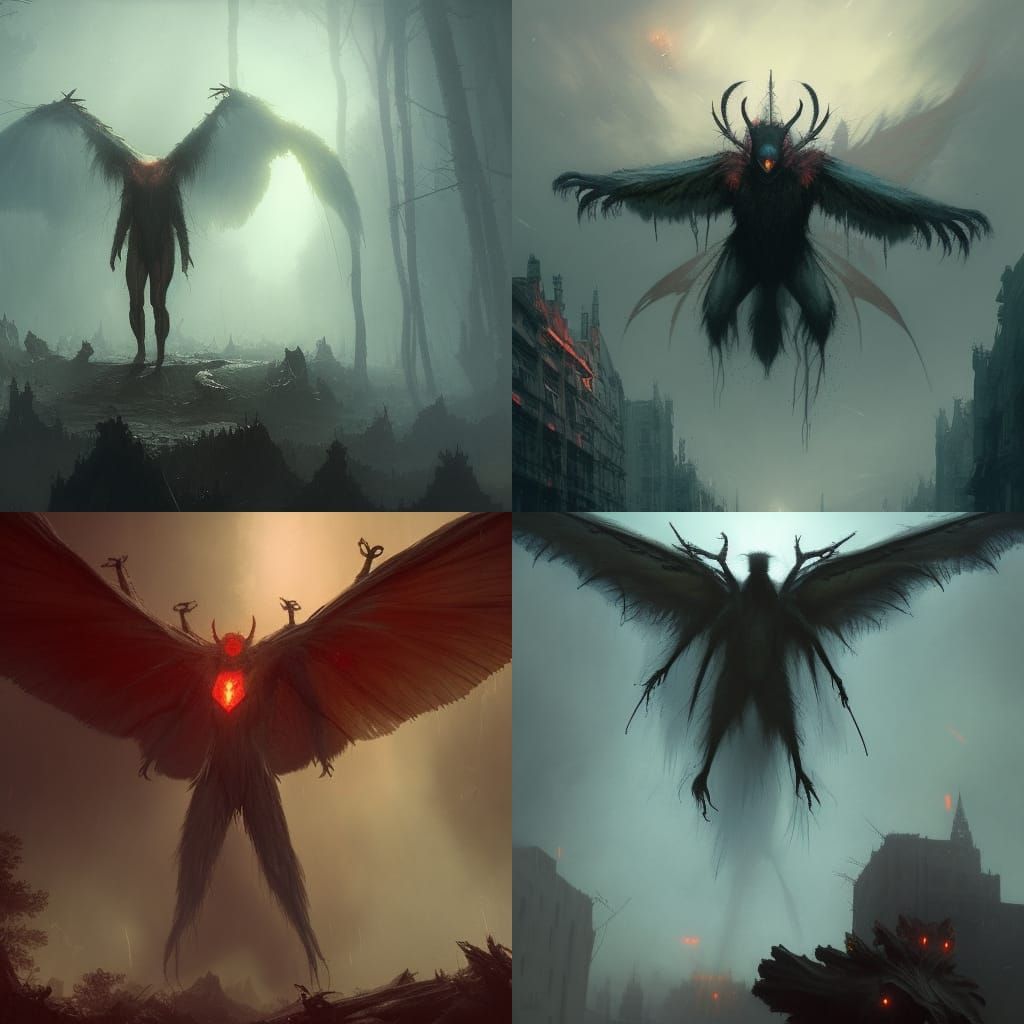 Apocalyptic Mothman - AI Generated Artwork - NightCafe Creator
