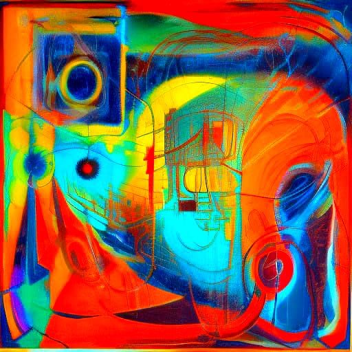 Ethereal Orange Forms in Vibrant Oil Painting - AI Art