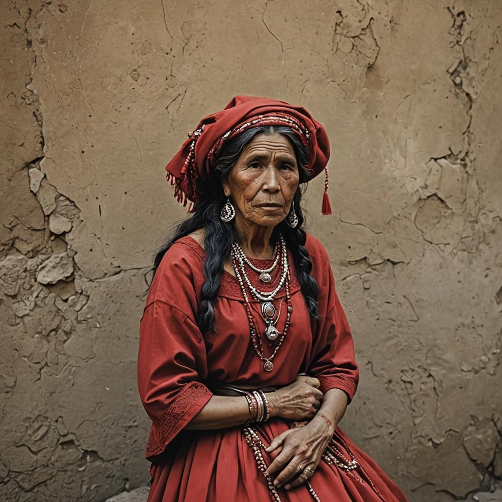 Curandera wearing red - AI Generated Artwork - NightCafe Creator