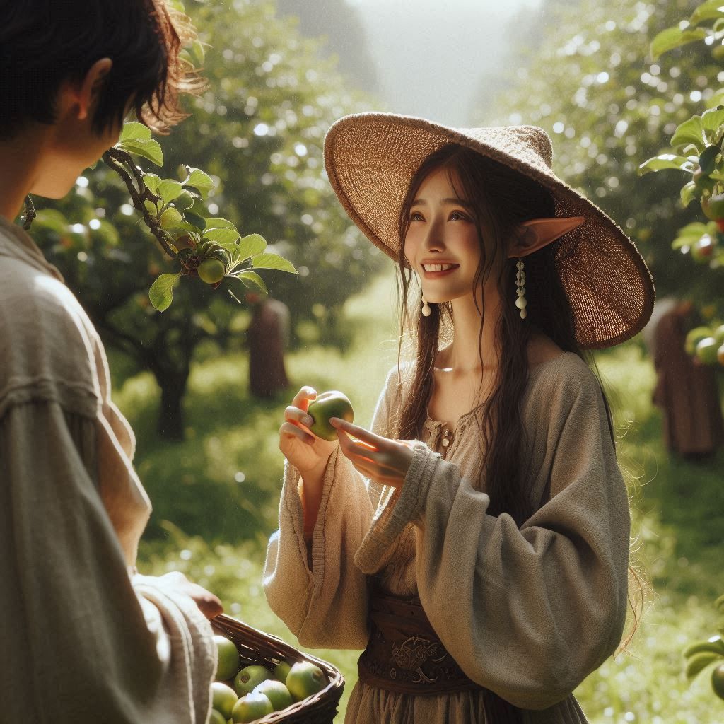 Picking Fruit Together - II - AI Generated Artwork - NightCafe Creator