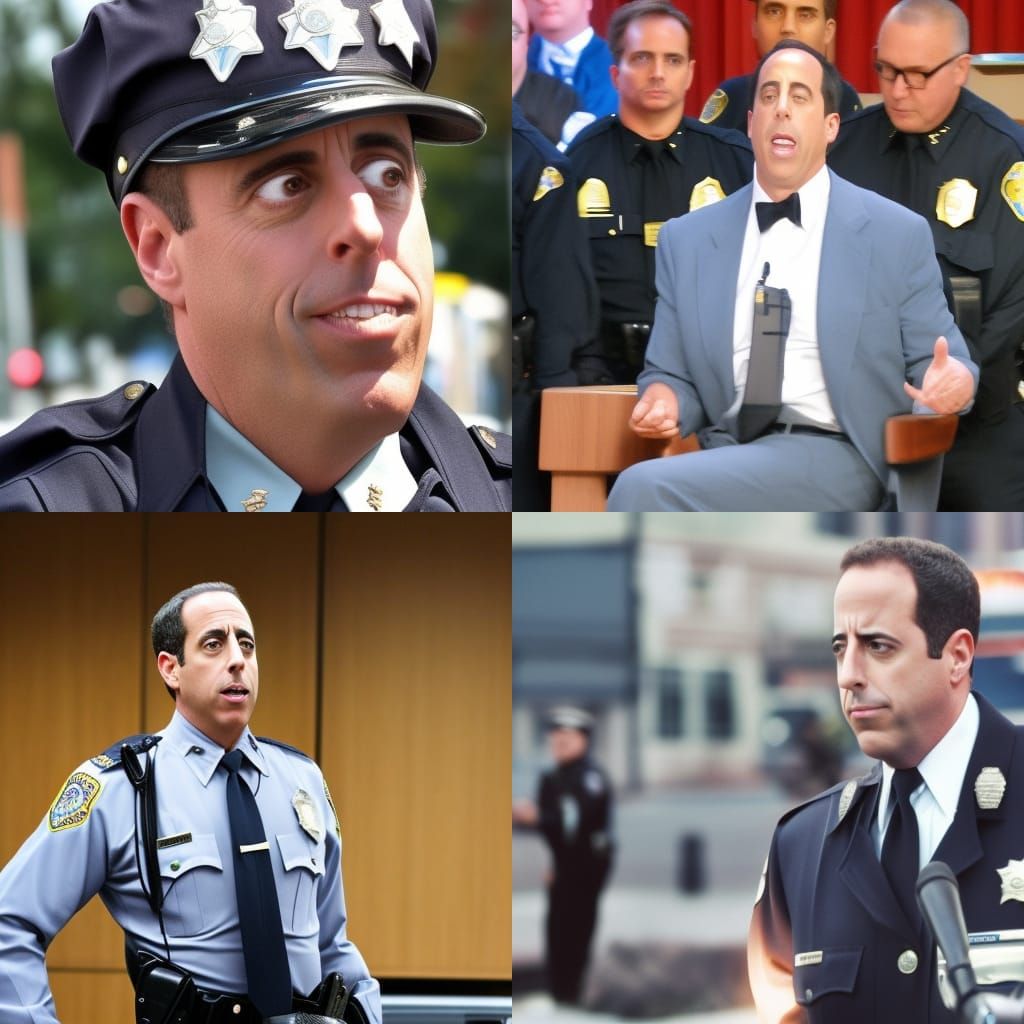 Jerry Seinfeld as police Chief. - AI Generated Artwork - NightCafe Creator