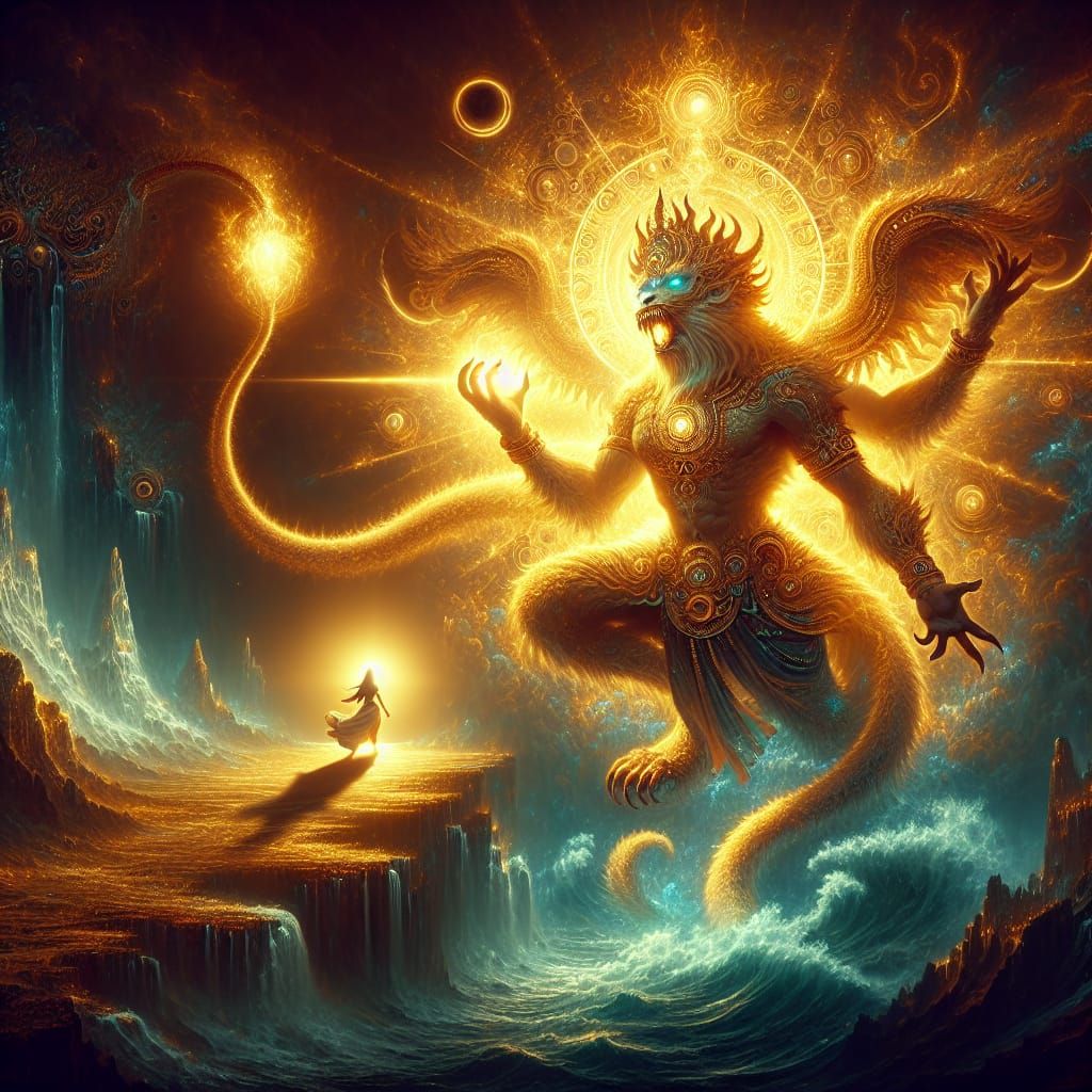 A beautiful friendly light full creature, bringing the golden holy heal ...