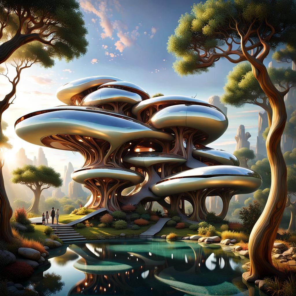 Luxurious Abstract Home - AI Generated Artwork - NightCafe Creator