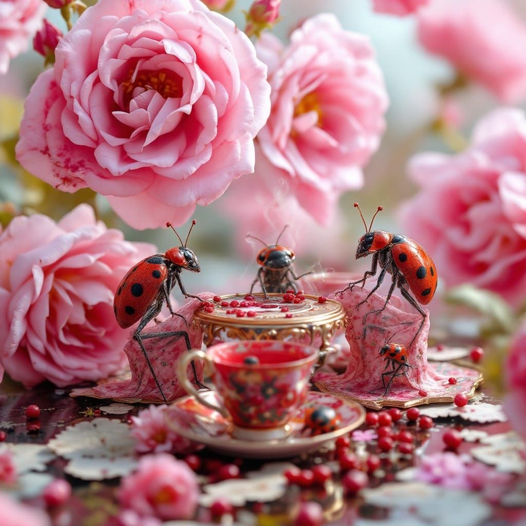 Lady bug tea party at the Rose Cafe