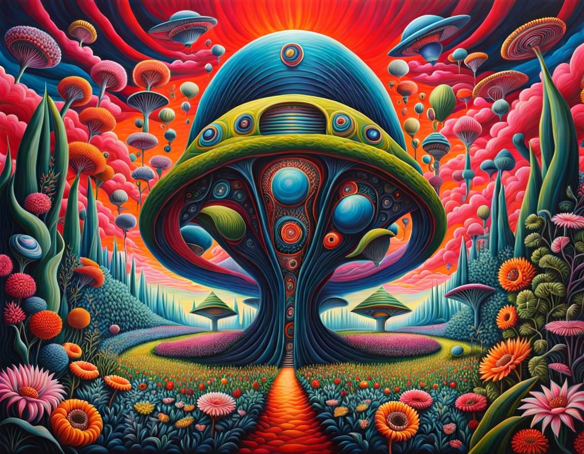 Psychedelic alien planet - AI Generated Artwork - NightCafe Creator