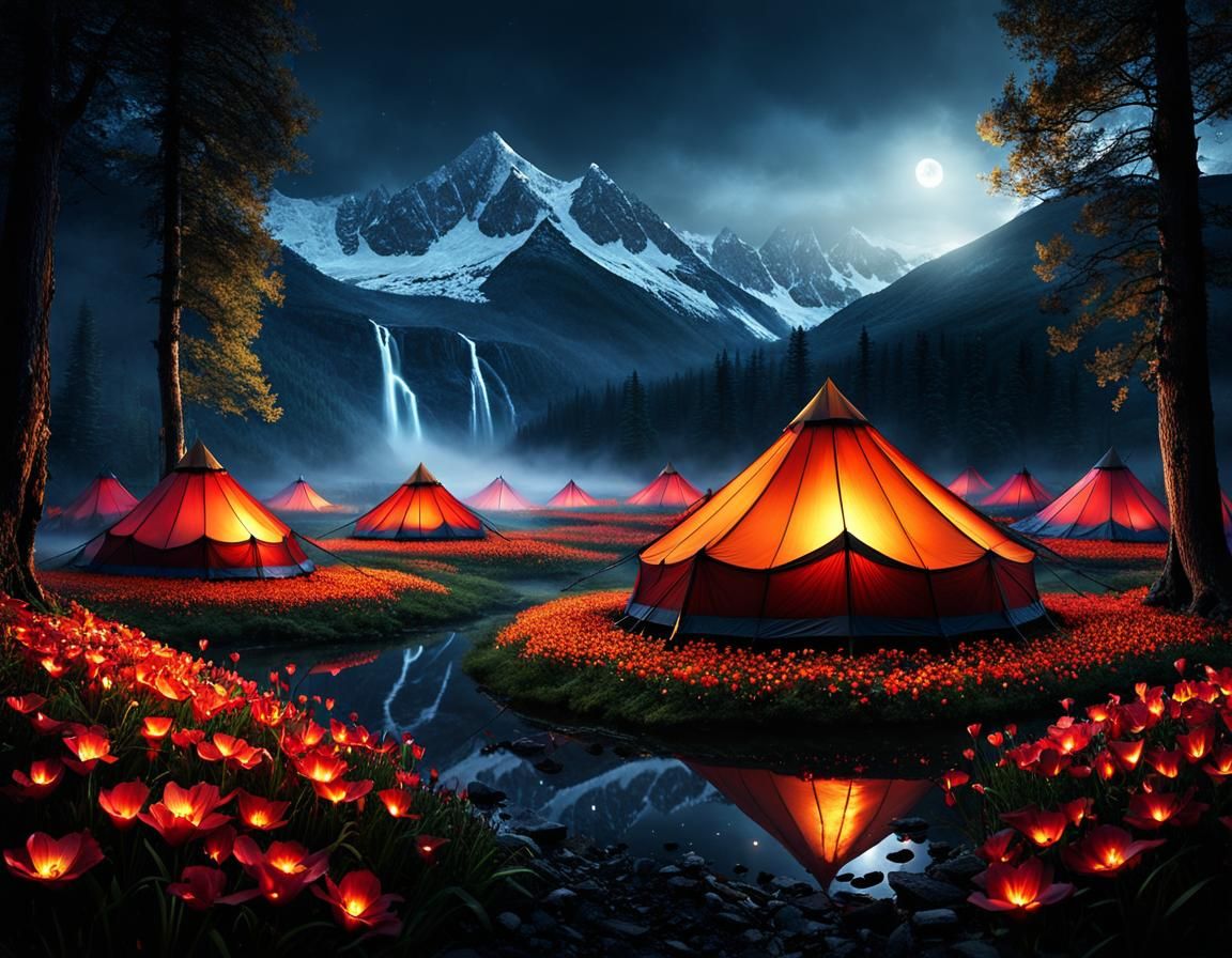 Dream camping - AI Generated Artwork - NightCafe Creator