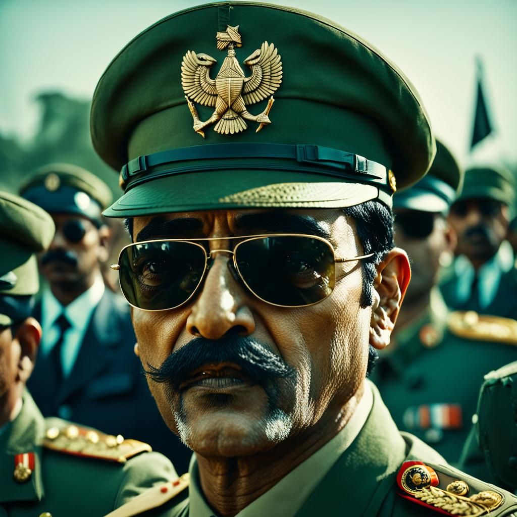 Fictional nationalist Indian dictator wearing sunglasses. @AloneMARLA ...
